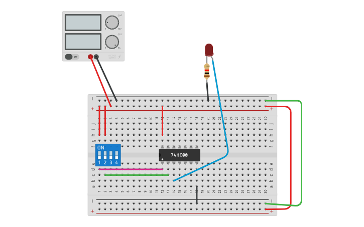Circuit design NAND Gate | Tinkercad