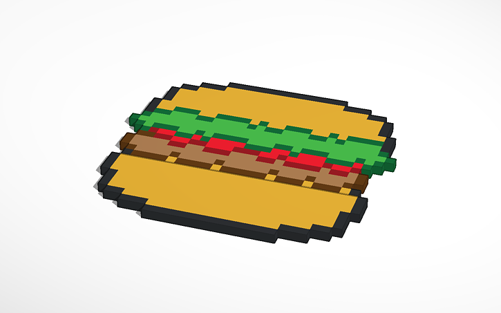 3D design Pixel Art (Hamburger) | Tinkercad
