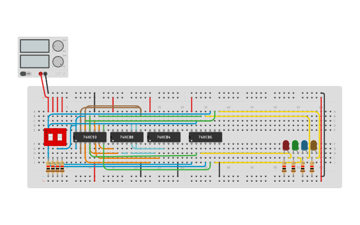 Circuit Design Updown Counter Tinkercad