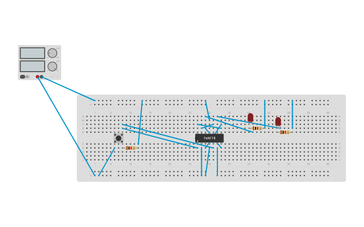 Circuit design dual jk ff | Tinkercad
