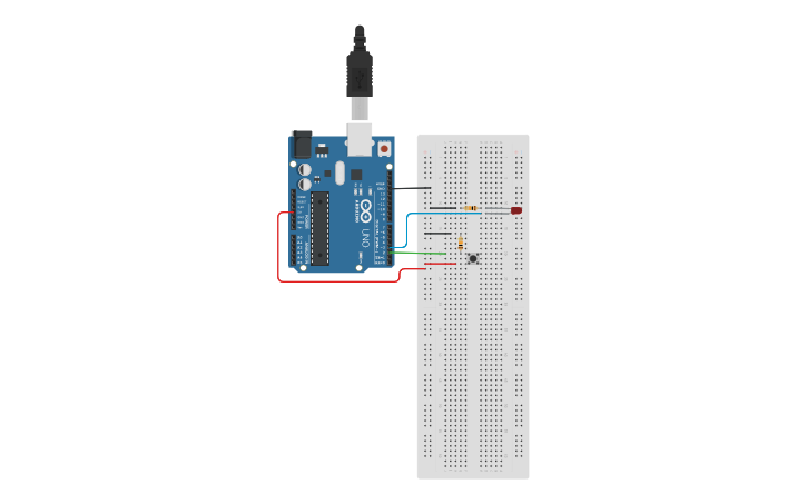 Circuit Design Encender Led Pulsador Tinkercad