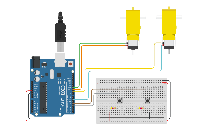 Circuit design Forward-Backward - Tinkercad