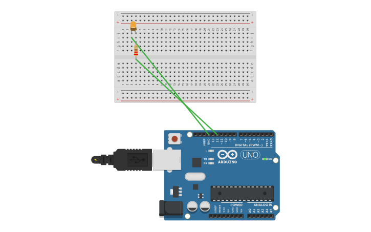 Circuit design Blinking LED - Tinkercad