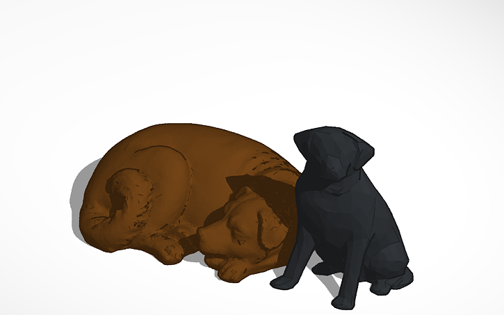 3D design Sculpture Dog - Tinkercad