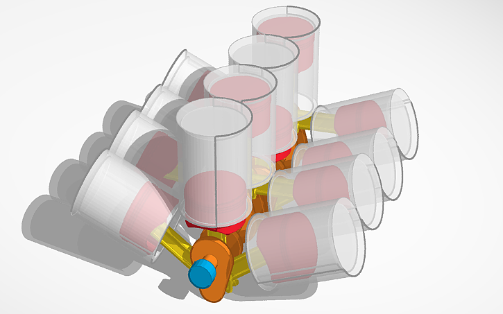 3D design W12 Engine SIM LAB - Tinkercad