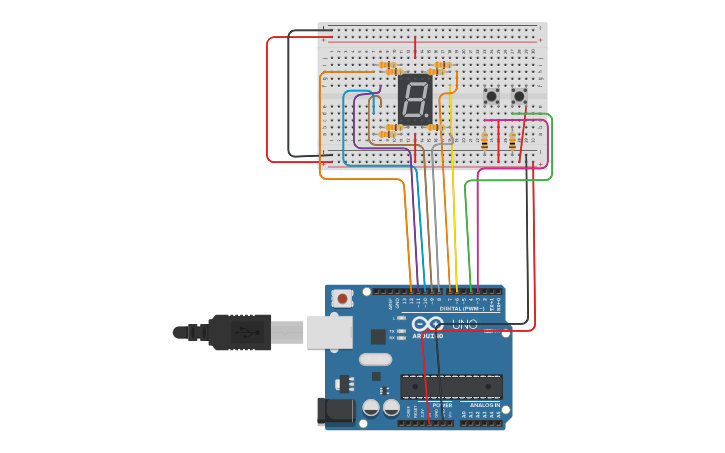 Circuit design numeros y letras | Tinkercad