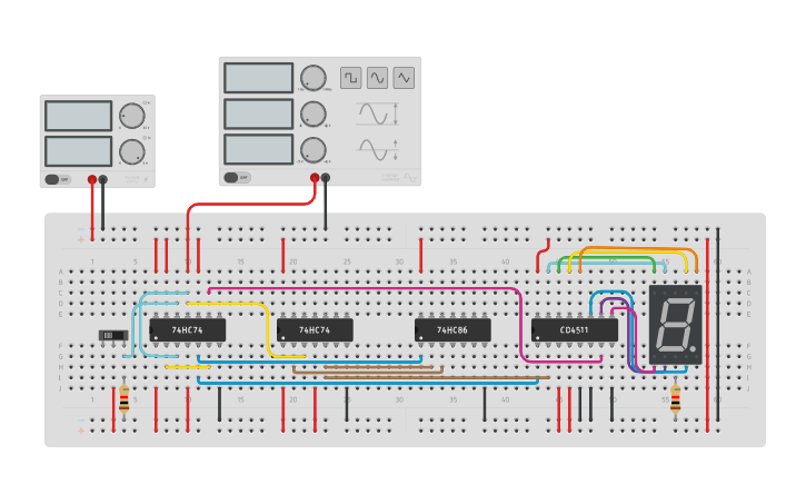 Circuit design 3C. Counter - Tinkercad