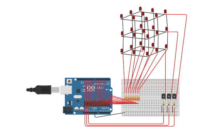 Circuit design Cubo 3x3 - Tinkercad