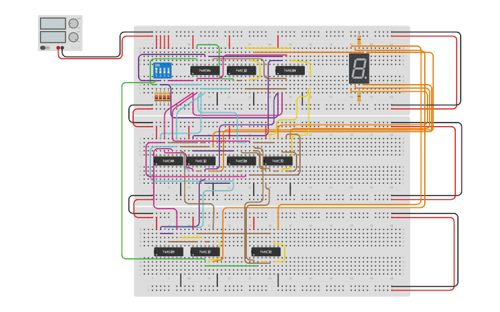 Circuit design 7 segmentos - Tinkercad