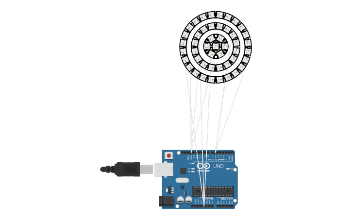 Circuit design Jaguars LED strip - Tinkercad