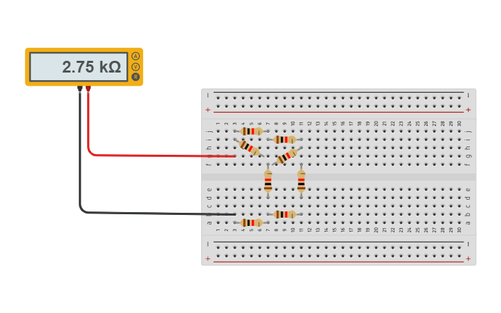 Circuit design experimento 04. resistores | Tinkercad