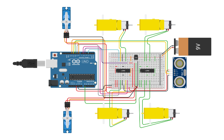 Circuit design robot dryer clothes introvert (penjemur pakaian) - Tinkercad