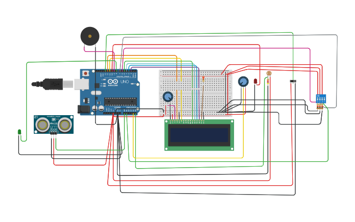 Circuit design Home Alarm System - Tinkercad