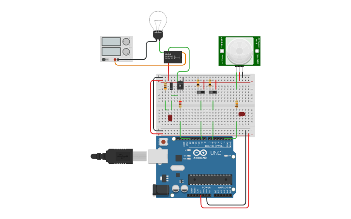 Circuit design lampada intelligente | Tinkercad