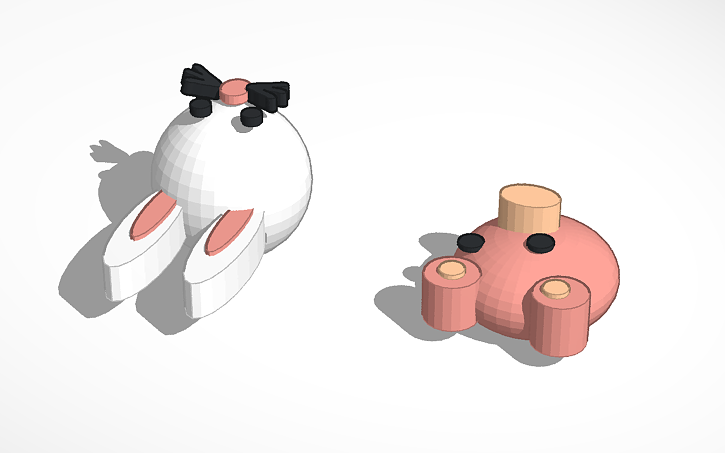 3D design Pig & Rabbit | Tinkercad