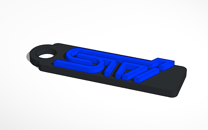 3D design Sti Keychain - Tinkercad