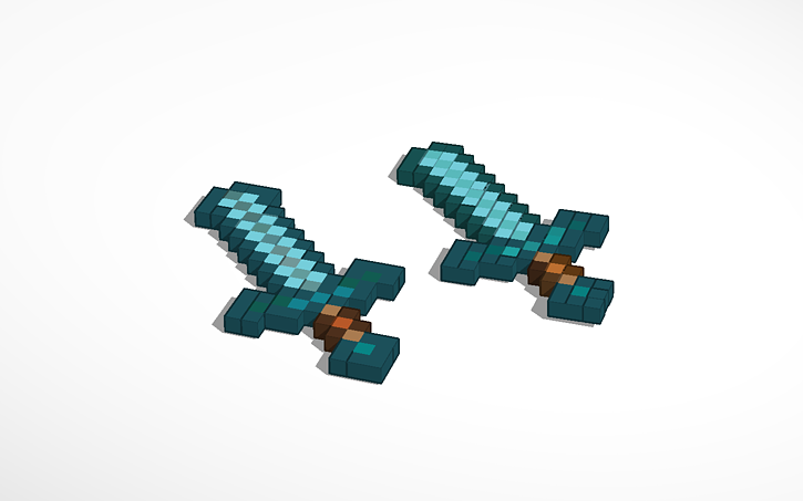 3D design minecraft sword 2 - Tinkercad