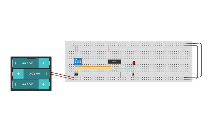 Circuit design Circuito OR con NOR | Tinkercad