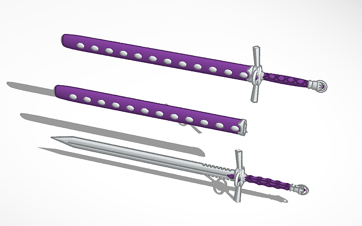 3D design Fantasy Sword & Scabbard - Night Guardian | Tinkercad