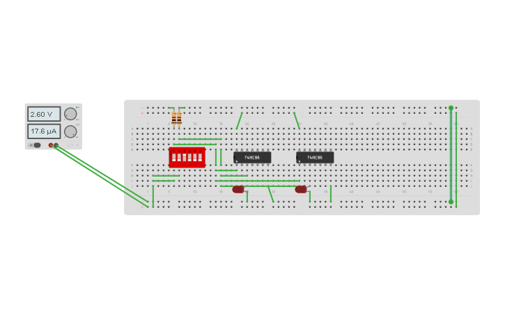 Circuit Design Half Adder Tinkercad