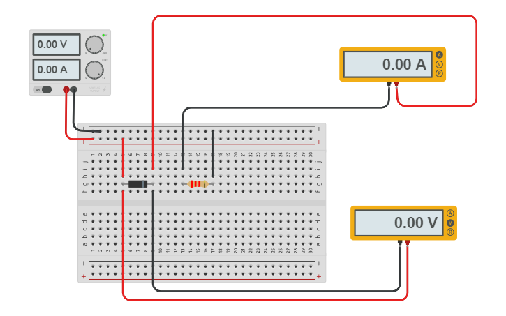 Circuit design PRAKTIKUM 1_Karakteristik dioda Bias Maju | Tinkercad Circuit design PRAKTIKUM 1_Karakteristik dioda Bias Maju | Tinkercad