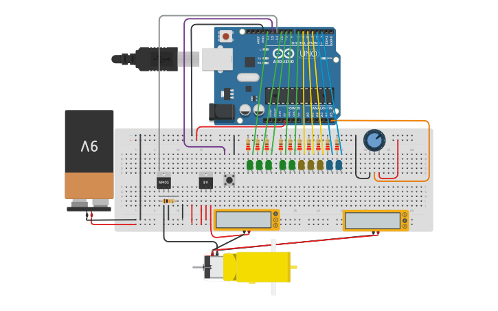 Circuit design Controle de carga com arduino | Tinkercad