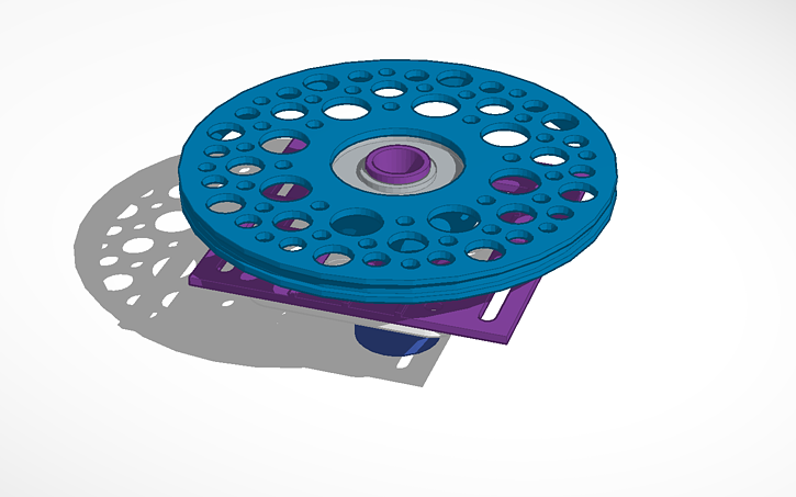 3D design Meccano Turret - Assembled (showing Bearing) - Tinkercad