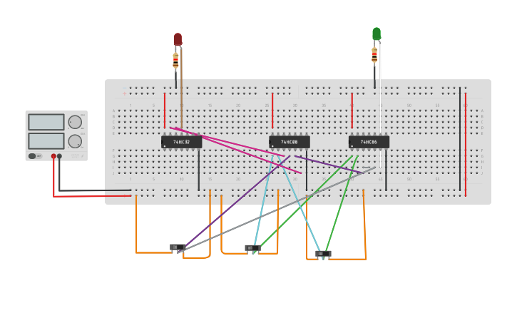 Circuit design Binary Full Adder | Tinkercad