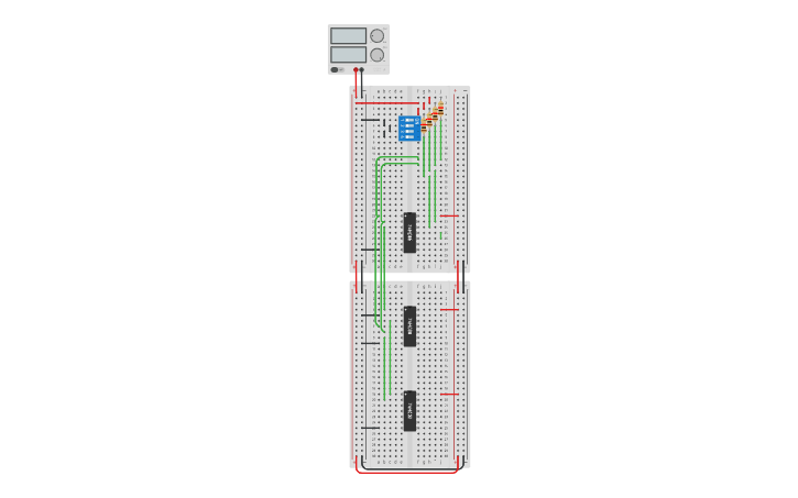Circuit Design Cascaded Adder Tinkercad 