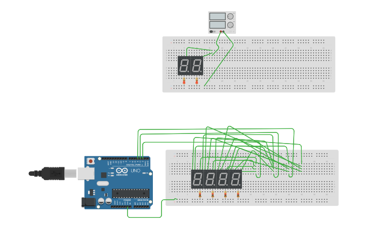 Circuit Design 7 Seg Tinkercad
