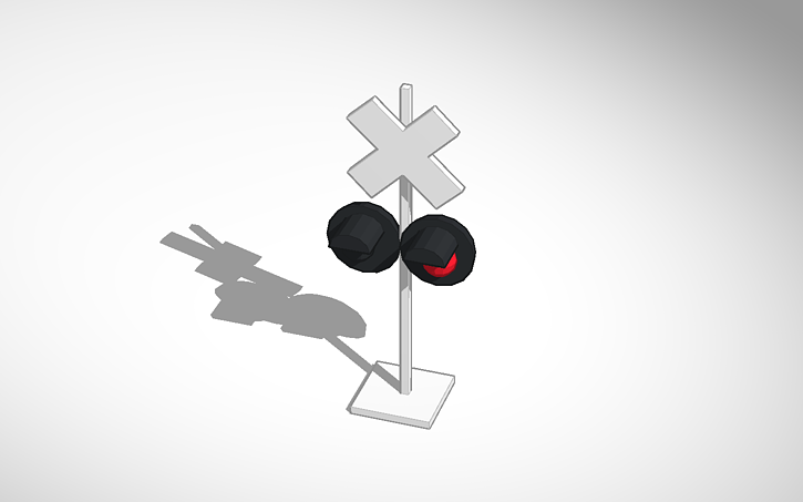 3D design Railroad Crossing Lights - Tinkercad