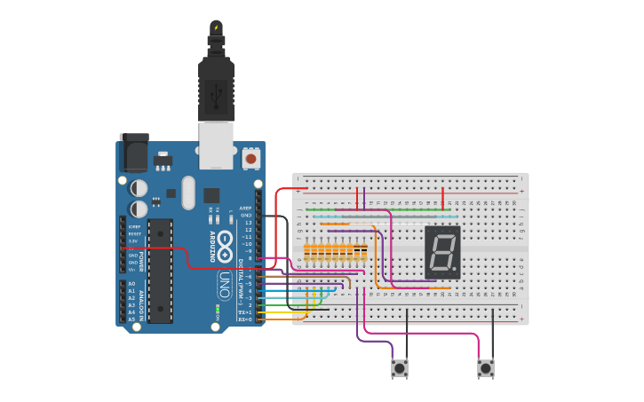Circuit design 7-Segment V2 | Tinkercad