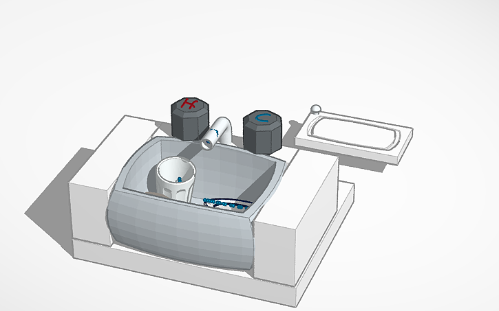 3D design working sink - Tinkercad