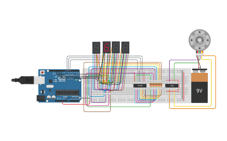 Circuit design Shift Register w/ 4 Digit 7 Seg Display | Tinkercad Circuit design Shift Register w/ 4 Digit 7 Seg Display | Tinkercad