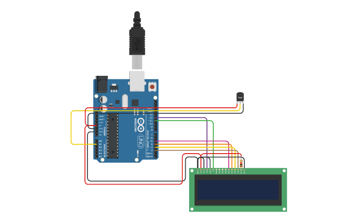 Circuit Design Temperature Measurement Tinkercad