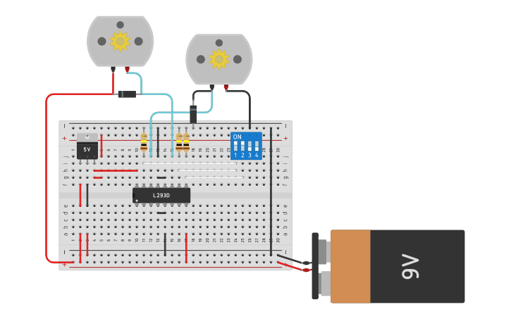 Circuit design L293D Project | Tinkercad