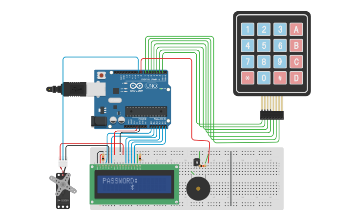 Circuit design Door Lock - Tinkercad