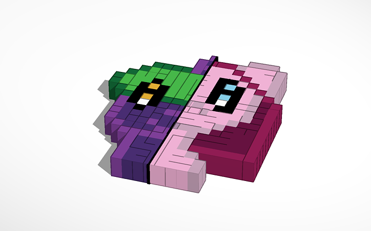 3D design NightWing and Pinkamena pickle art - Tinkercad