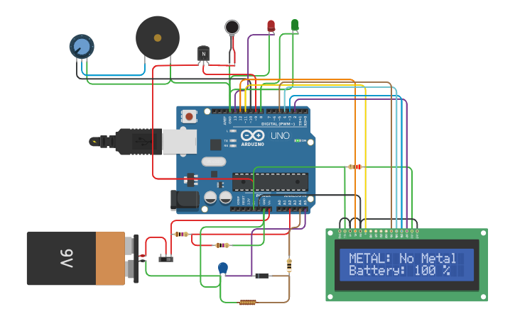 Circuit design Metal Detector - Tinkercad