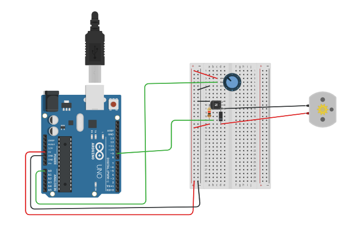 Circuit design L5 Arduino - Changing the speed of a DC Motor - Tinkercad