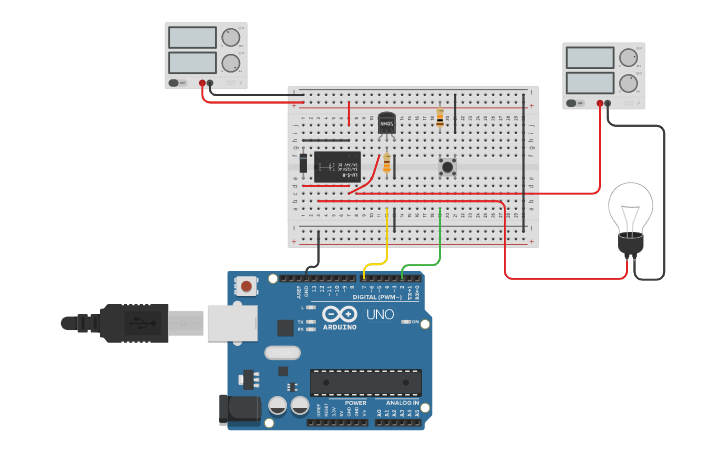 Circuit Design Relay Mosfet Pushbutton 12v Or More Light Control Tinkercad