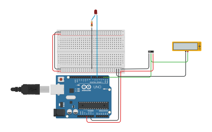 Circuit design Digital read intro. example | Tinkercad