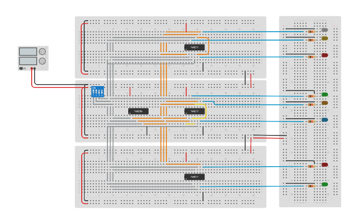 Circuit design 3:8 Decoder - Tinkercad