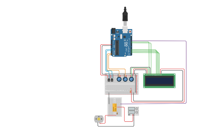 Circuit design Example Temp & Humidity Turns On Fan | Tinkercad