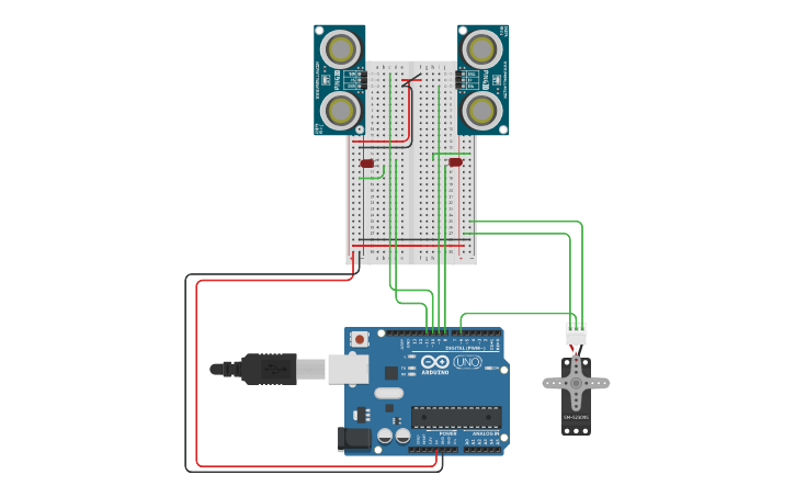 Circuit design Autonomous Vehicle State Machine | Tinkercad