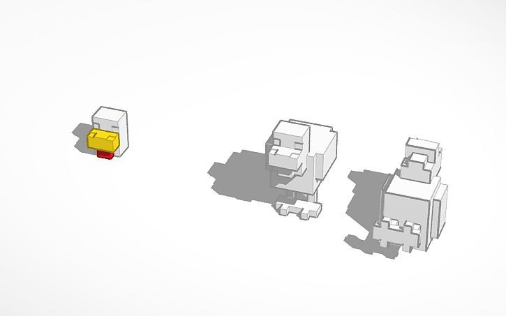 3D design Minecraft_Chicken - Tinkercad