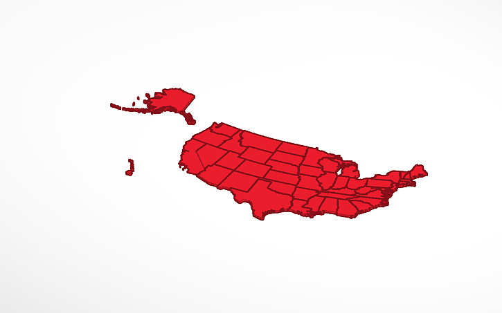 3D design Map of the USA | Tinkercad