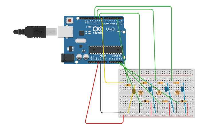 Circuit design LDR | Tinkercad