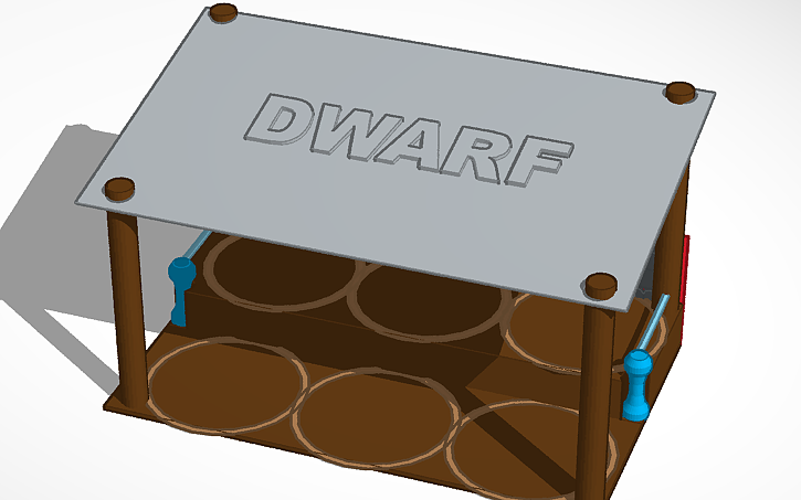 3D design Dwarfs bench - Tinkercad