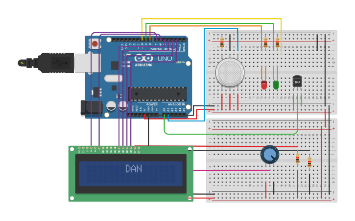 Circuit design Copy of capteur gaz - Tinkercad